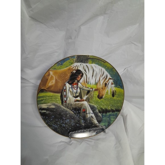 Accents | Vintage Native Woman Plate Hamilton Collection Prairie Flower ...
